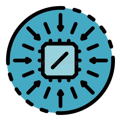 Operating System Processor Icon Color Outline Vector Stock Vector