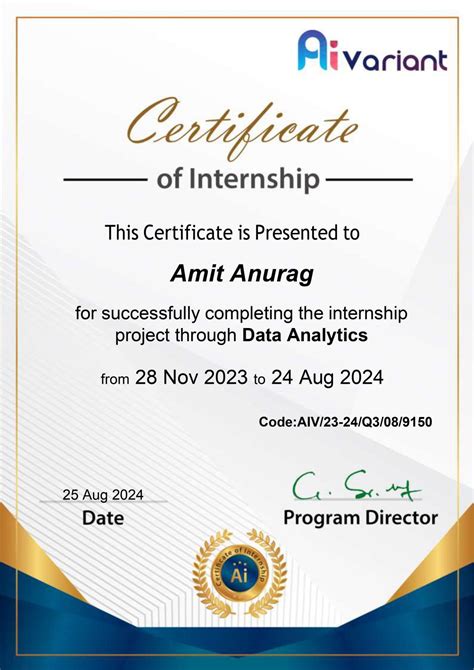 Amit Anurag On Linkedin Dataanalysis Internshipcompletion Ai