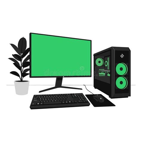 Modern Desktop Computer Workstation Vector Illustration Stock Vector Illustration Of Desktop