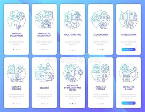 Business Planning Success Blue Gradient Onboarding Mobile App Screen