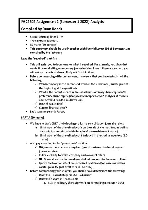 Fac2602 Assignment 2 Analysis For Semester 1 2022 Complete Guide