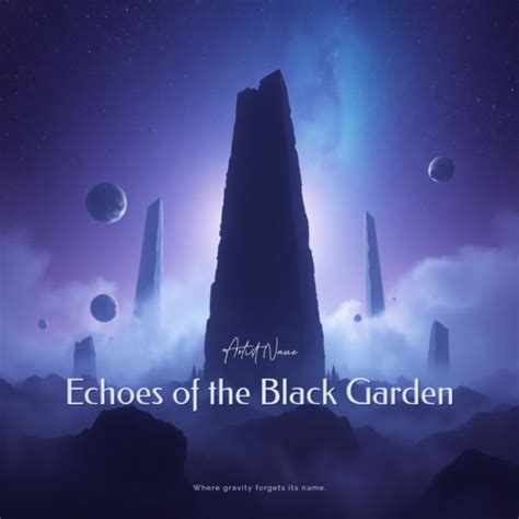 Plantilla De Cosmic Ambient Surreal Album Cover With Floating Monoliths