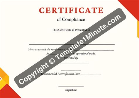 Certificate Of Compliance Printable Template PDF Word