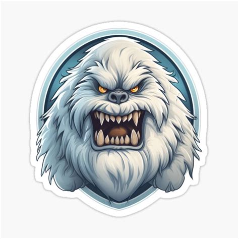 Fearsome Yeti Emblem Big Teeth Edition Sticker For Sale By