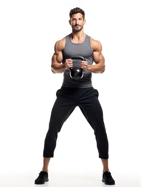 Premium Photo Dynamic Male Fitness Trainer AI Generated