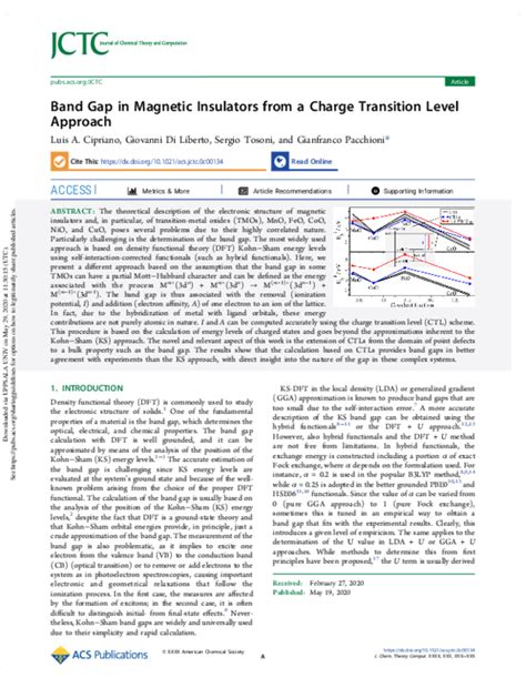 Pdf Band Gap In Magnetic Insulators From A Charge Transition Level