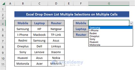How To Make Multiple Selection From Drop Down List In Excel