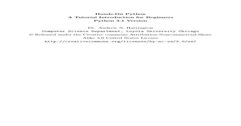 Download Pdf Python Handson