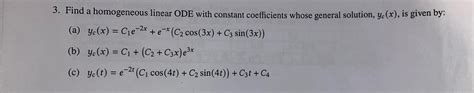Solved Find The General Solution For Each Of The Chegg
