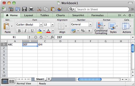 ms excel 2011 for mac insert a new column