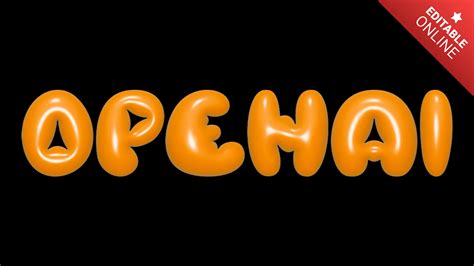 Openai Orange Bubble D Font Text Effect Generator