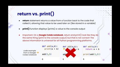 Python Concepts Return Vs Print Youtube