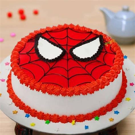 Round Shaped Spiderman Cake Spiderman Theme Birthday Cake Spiderman