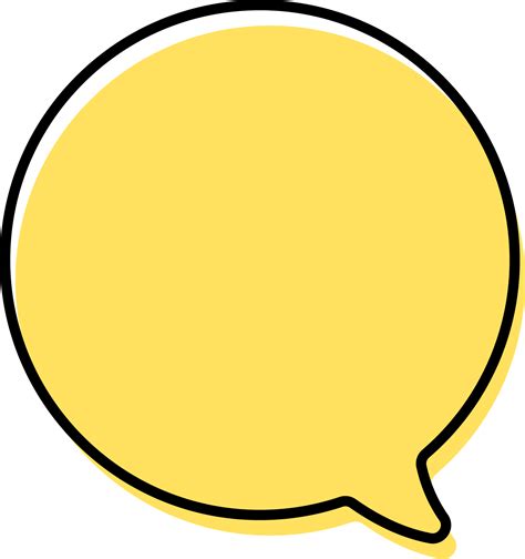 Cute Yellow Doodle Speech Bubble Hand Drawn For Decoration 17229139 Png