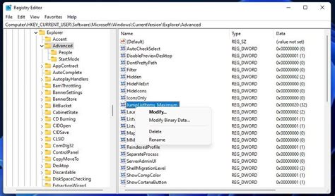 How To Increase The Number Of Jump List Items In Windows