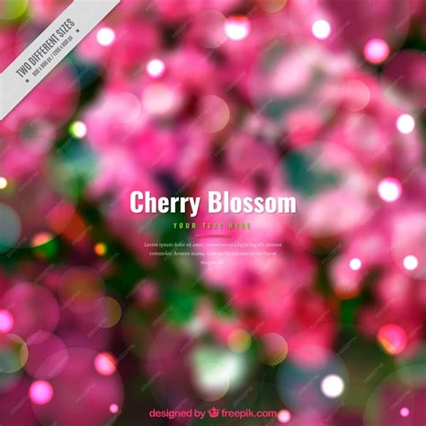 Free Vector | Bokeh cherry blossom background with shiny shapes