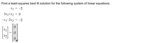 Solved Find A Least Squares Best Fit Solution For The Chegg