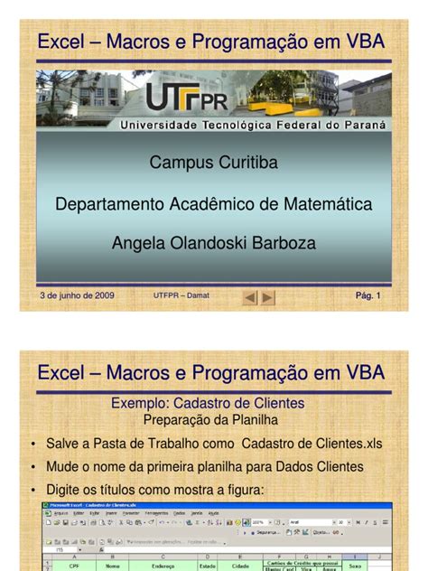 cadastro de clientes vba e macros pdf macro ciência da computação microsoft excel