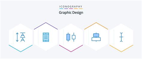 Design 25 Blue Icon Pack Including Align Input 18677393 Vector Art