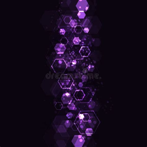 Abstract Futuristic Glowing Hexagons Background Abstract Art Design Wallpaper Stock Vector