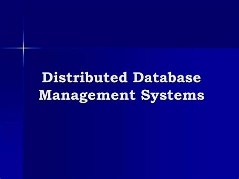 Ppt Design Issues In Distributed Database Management Systems