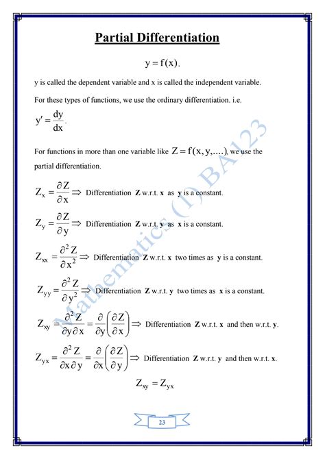 SOLUTION: Partial differentiation - Studypool