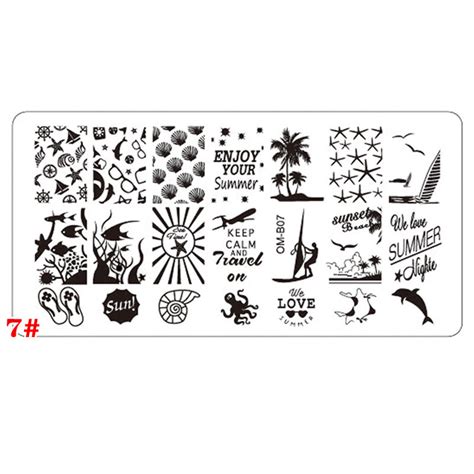 Badu Bg 1 бр Правоъгълен шаблон за щамповане на нокти от неръждаема стомана 6x12 см печатна