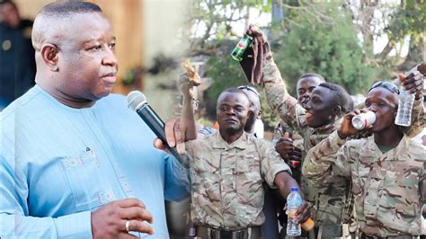 President Julius Maada Bio Is Addressing The Presidential Guards On The