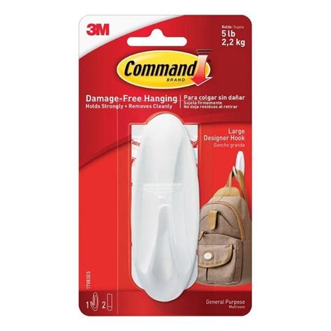 Scotch Command Large Plastic Designer Hooks 4 125 In L 1 Pk 17083es Zoro