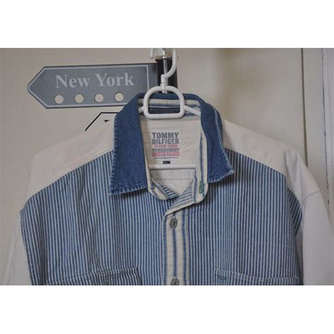 Tommy Hilfiger Kemeja Denim Motif Size Xl Fesyen Pria Pakaian