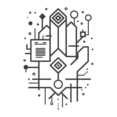 Abstract Geometric Design With Lines Circles And Squares Premium Ai Generated Vector