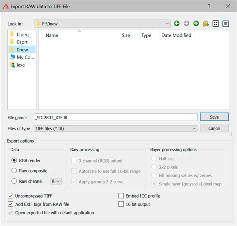 Data Export RawDigger
