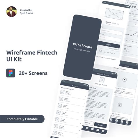 Fintech Wireframe Ui Kit Wireframe Masterbundles