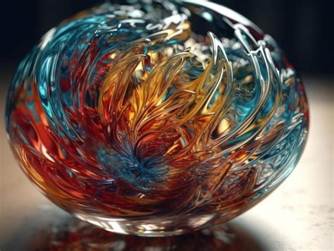 Premium Ai Image Colorful Swirling Radial Vortex Background Liquid Translucent Glass Created