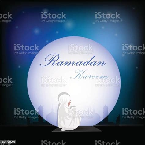 전통적으로 옷 을된 회교도 여자 사원의 배경 기도 양탄자에 서 있는 동안 간구 를 만들기 그림입니다 기도하기에 대한 스톡 벡터 아트 및 기타 이미지 Istock