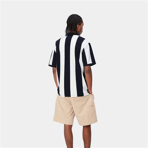 Carhartt Ss Hinton Polo H Stripe Dark Navy（カーハート ショートスリーブ ヒントン ポロ マルチ