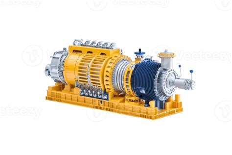 A Detailed Model Of An Industrial Gas Turbine Engine Featuring A Yellow A Detailed Model Of An Industrial Gas Turbine Engine Featuring A Yellow