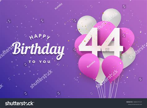 Happy 44th Birthday Balloons Greeting Card Stock Illustration