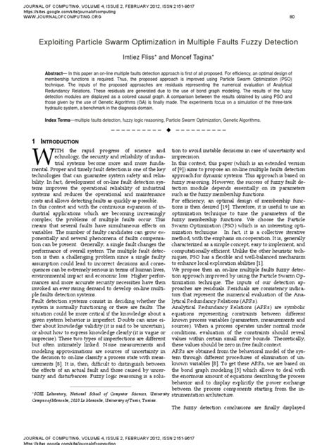 pdf exploiting particle swarm optimization in multiple faults fuzzy