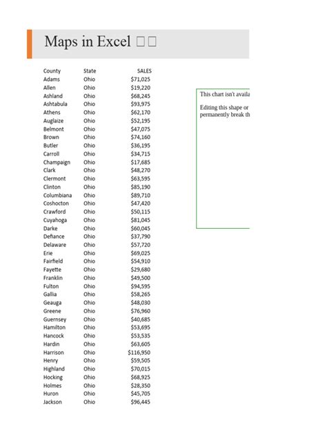 Maps In Excel Download Free Pdf Ohio