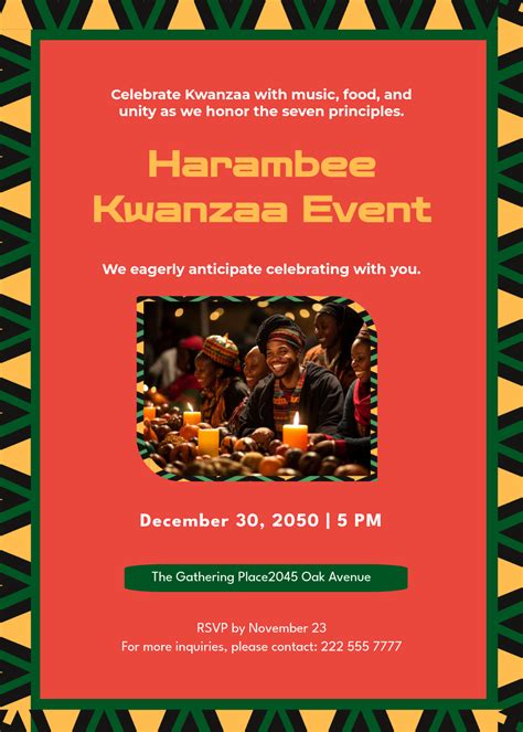 Free Harambee Kwanzaa Invitation Design Template To Edit Online