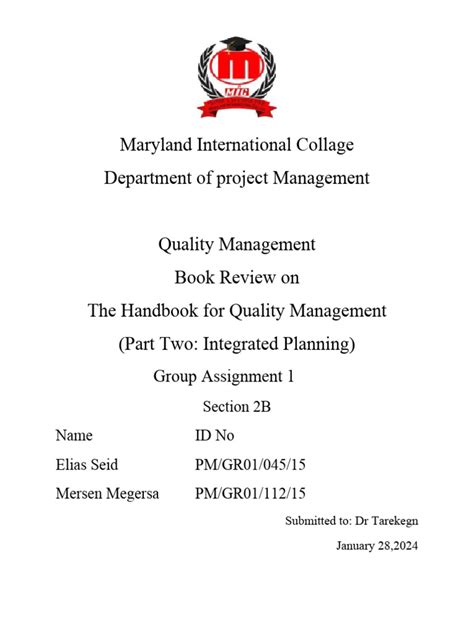 Book Review Part 2 Pdf Quality Management Methodology