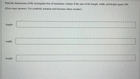 Solved Find The Dimensions Of The Rectangular Box Of Maximum Chegg