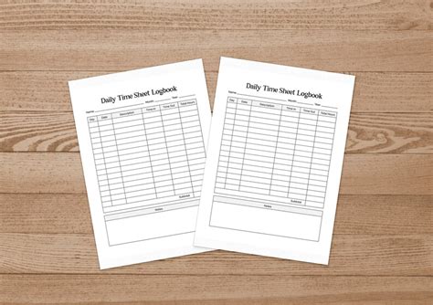 daily time log sheet daily timecard forms daily timesheet planner