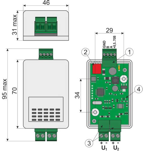 Vc Rs485 датчик постоянного напряжения для системы мониторинга Inode
