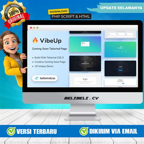 Jual [ Tailwind Css ] Vibeup Coming Soon Html Template Shopee Indonesia