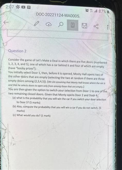 solved consider the game of let s make a deal in which there