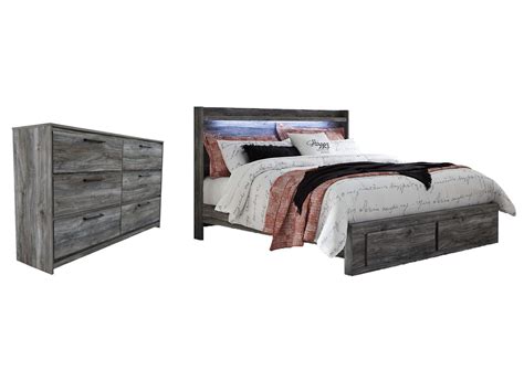 Baystorm Full Panel Headboard Bed With Dresser