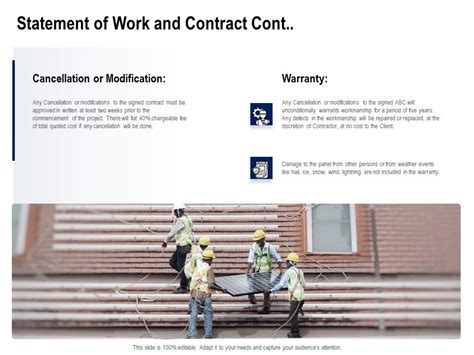 Solar Panel Maintenance Statement Of Work And Contract Cont Ppt File