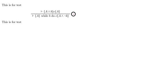 bussproofs insert punctuation into a prooftree tex latex stack